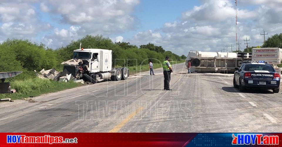 Hoy Tamaulipas - Tamaulipas Choque con volcadura dejo cuantiosos danios en la carretera Reynosa ...