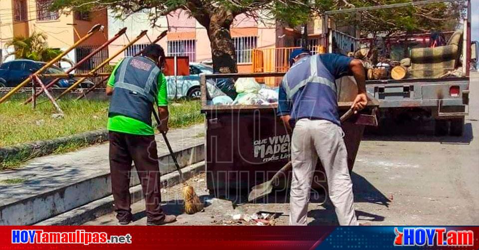 Hoy Tamaulipas - Tamaulipas Mantiene gobierno de Ciudad Madero el ritmo en limpieza de via publica