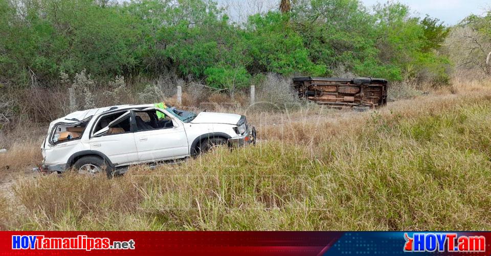 Hoy Tamaulipas - Volcadura de camionetas dejo un lesionado en la carretera Soto La Marina-Rayones