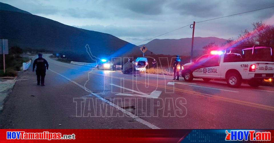 Hoy Tamaulipas - Volcadura en Tamaulipas Volcadura dejo dos lesionados en la carretera Tula-Victoria