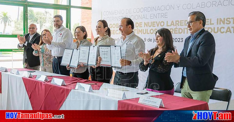 Hoy Tamaulipas - Tamaulipas Firma convenio Secretaria de Educacion con Nuevo Laredo para brindar ...