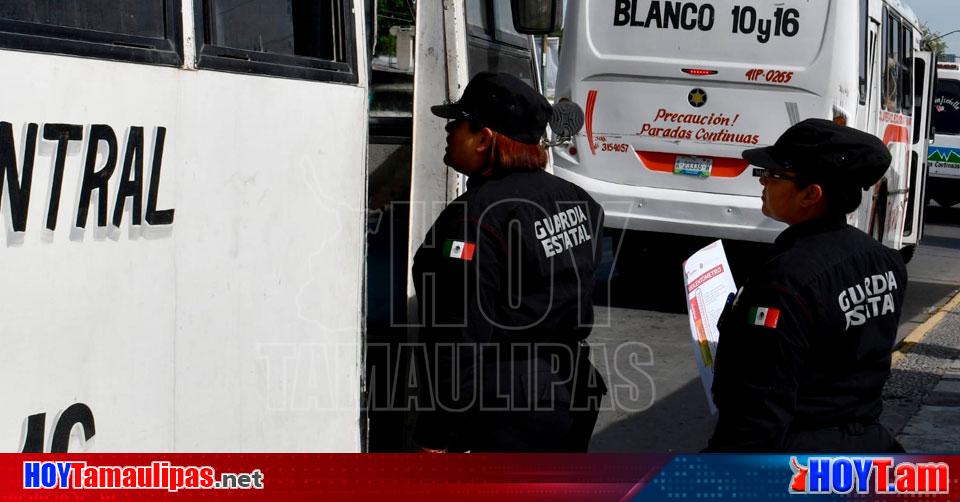 Hoy Tamaulipas - Tamaulipas Guardia Estatal de Genero previene violencia en transporte publico ...