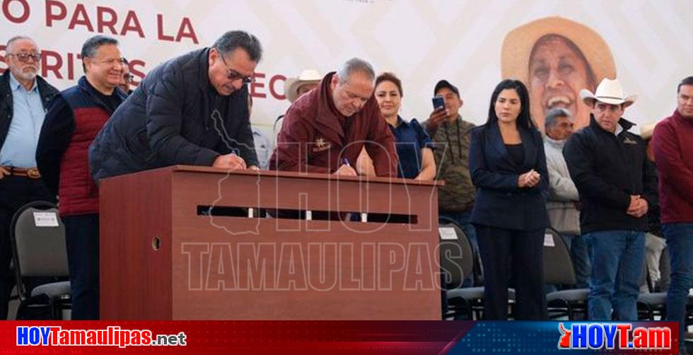 Hoy Tamaulipas - Firman convenio para la tecnificacion de distritos de riego en Hidalgo