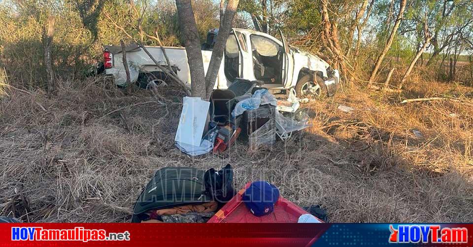 Hoy Tamaulipas - Accidente en Tamaulipas Perdida total de vehiculo y dos lesionados dejo ...