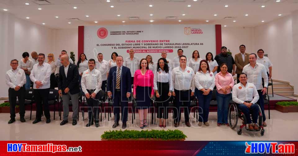 Hoy Tamaulipas - Tamaulipas Congreso de Tamaulipas y gobierno de Nuevo Laredo firman convenio ...