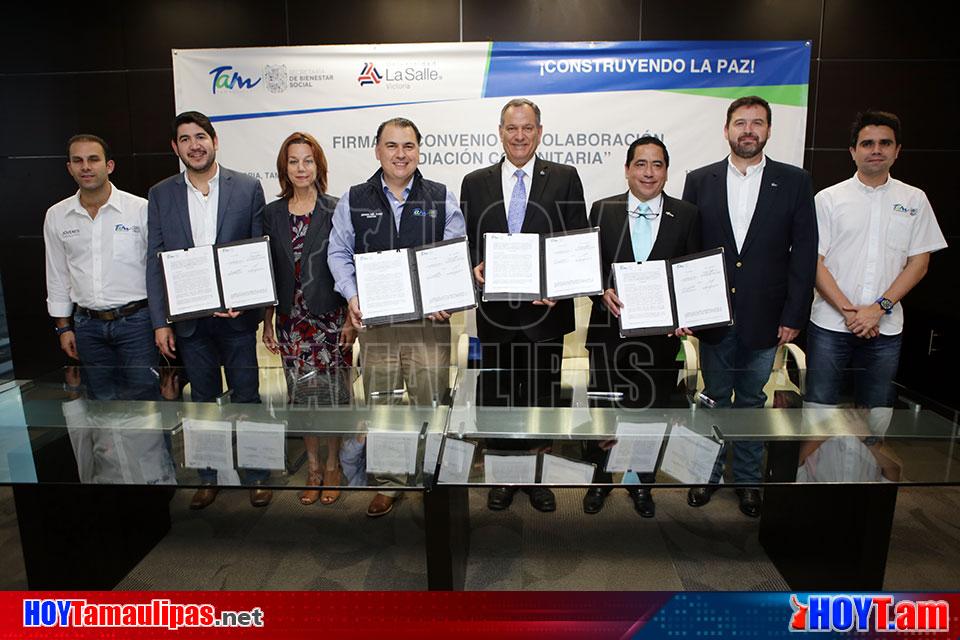 Hoy Tamaulipas - Firma SEBIEN y la ULSA convenio de prevencion a la violencia