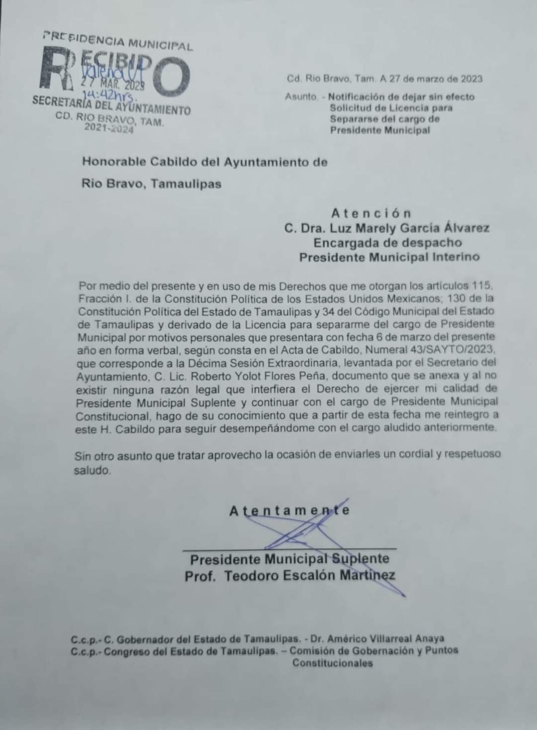 Hoy Tamaulipas - Tamaulipas Alcalde con licencia de Rio Bravo pidio su ... Hoy Tamaulipas - Tamaulipas Alcalde con licencia de Rio Bravo pidio su ...