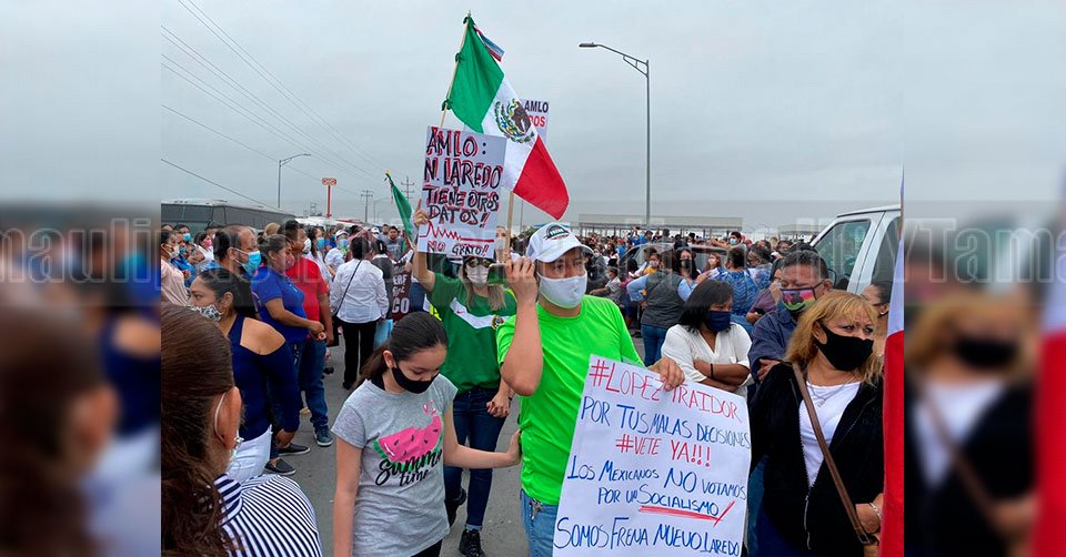 Galeria Fotografica: Reciben a AMLO entre protestas en Nuevo Laredo