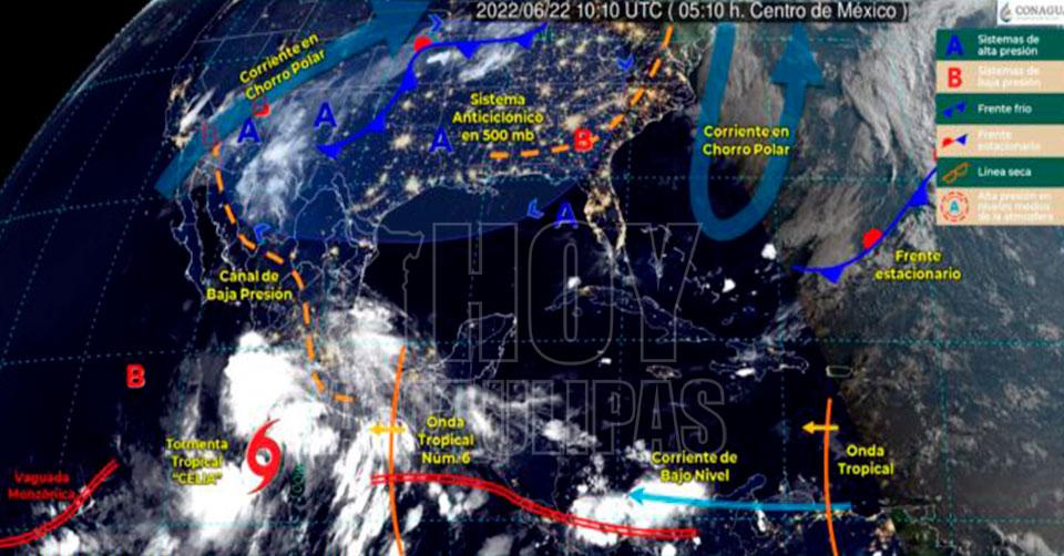 Hoy Tamaulipas - Clima en Mexico Lluvias vientos y oleajes por ciclon Celia onda tropical y ...