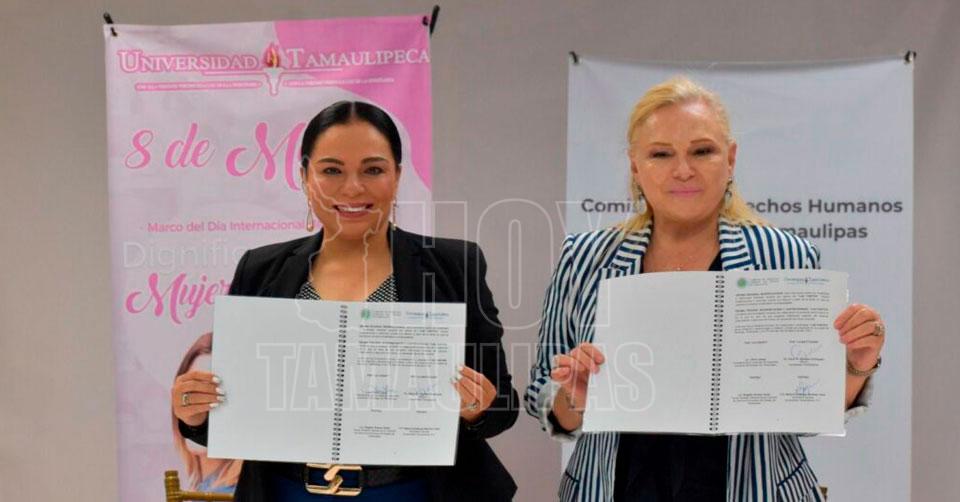 Hoy Tamaulipas - Universidad Tamaulipeca y Codhet firman convenio para dignificacion de la mujer