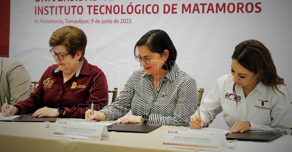 Hoy Tamaulipas - Firman convenio de colaboracion el TEC y UTM