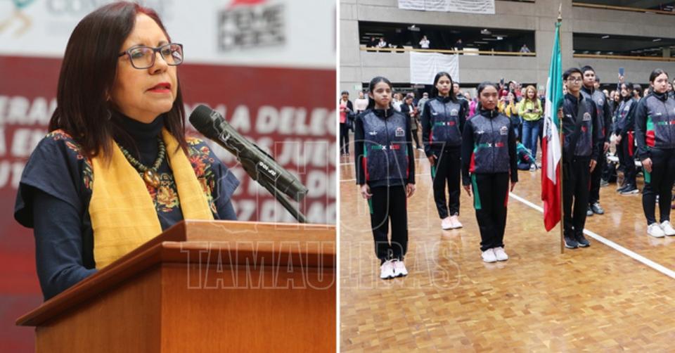 Hoy Tamaulipas - Abanderan a delegacion mexicana rumbo a Juegos Mundiales Escolares 2023