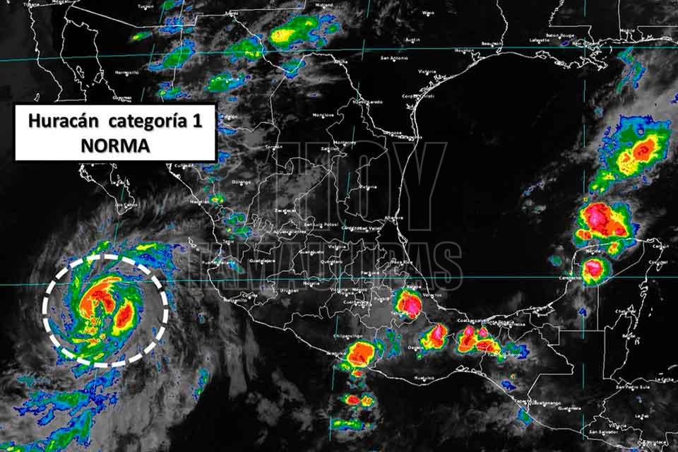 Hoy Tamaulipas - Norma evoluciona a huracan categoria 1