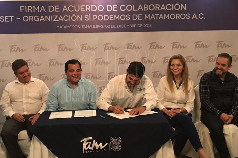 Hoy Tamaulipas - Firman convenio SET y Si Podemos en Matamoros